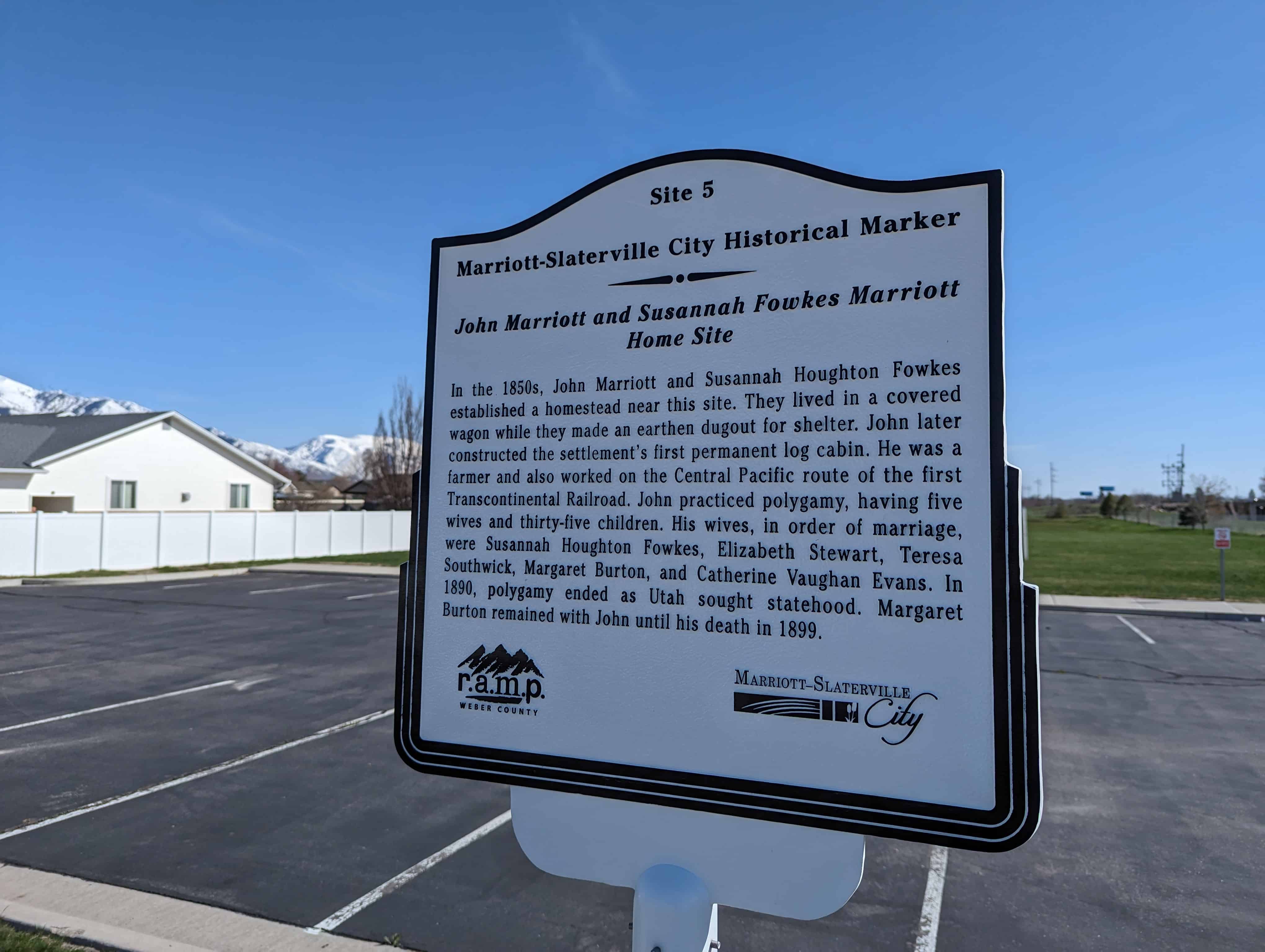 John Marriott and Susannah Fowkes Marriott Home Site | JacobBarlow.com